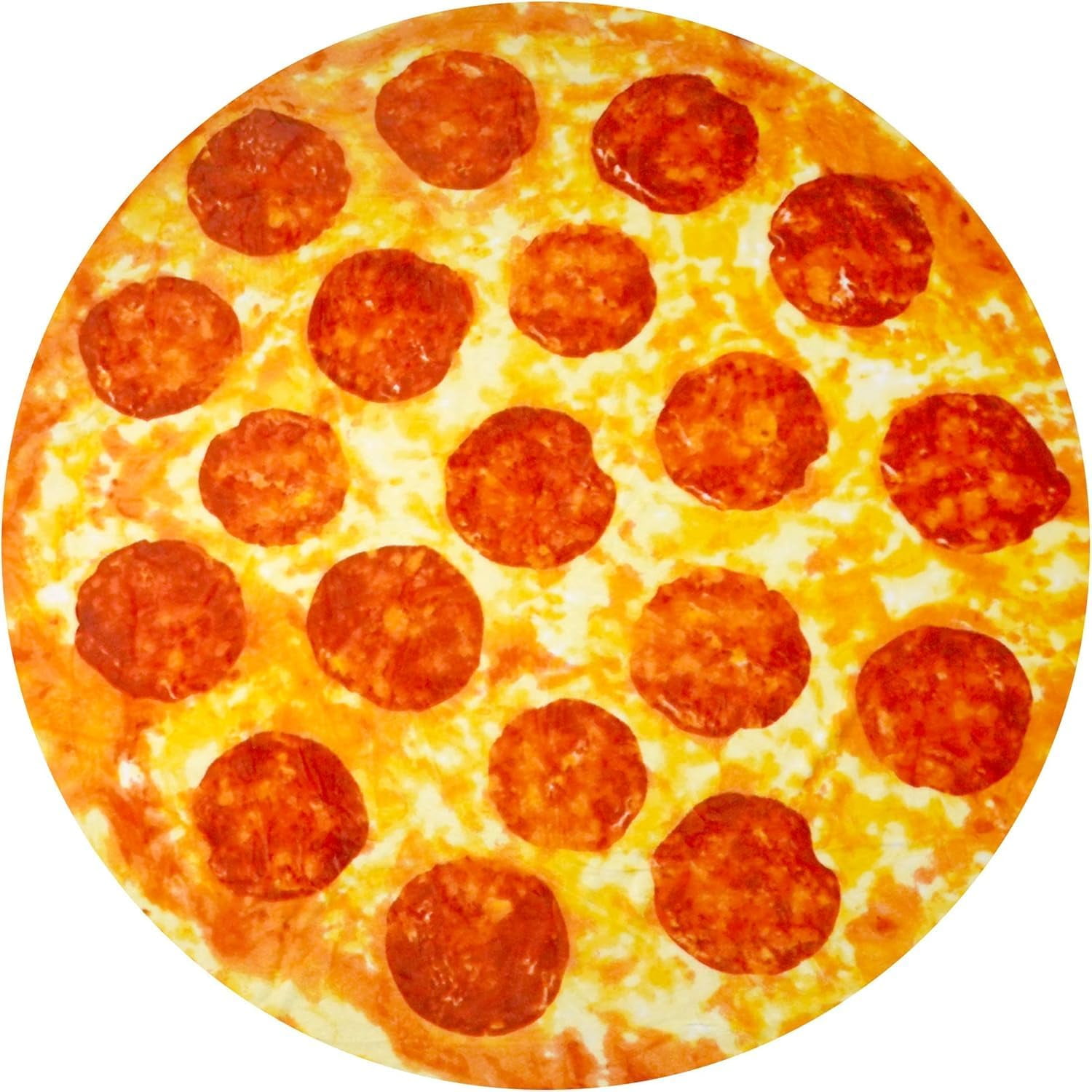 Zulay Kitchen Double Sided Round Pepperoni Pizza Blanket, Novelty ...