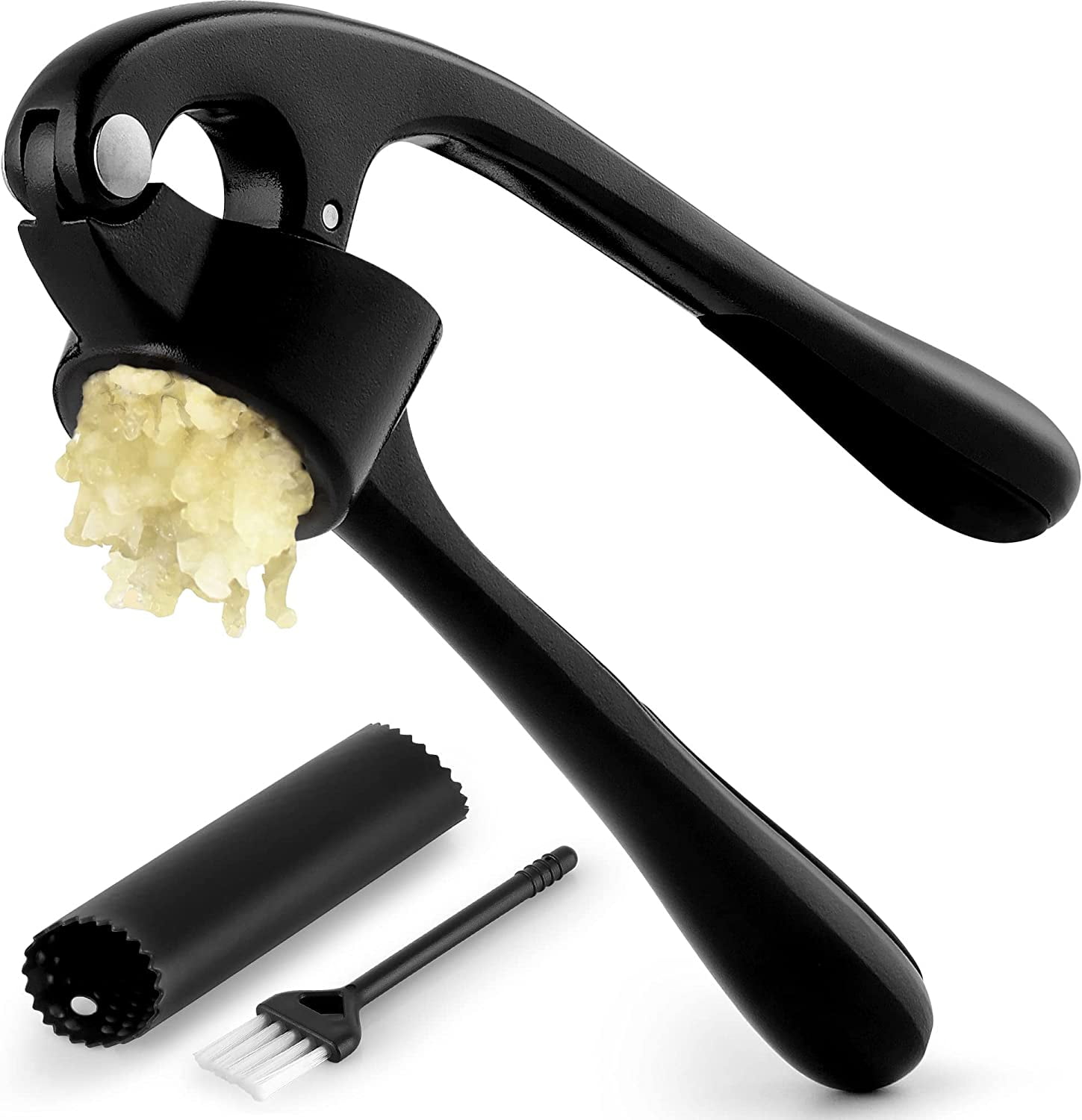 Zulay Kitchen Garlic Press Ergonomic Handle Zinc Alloy Chrome Plating ...