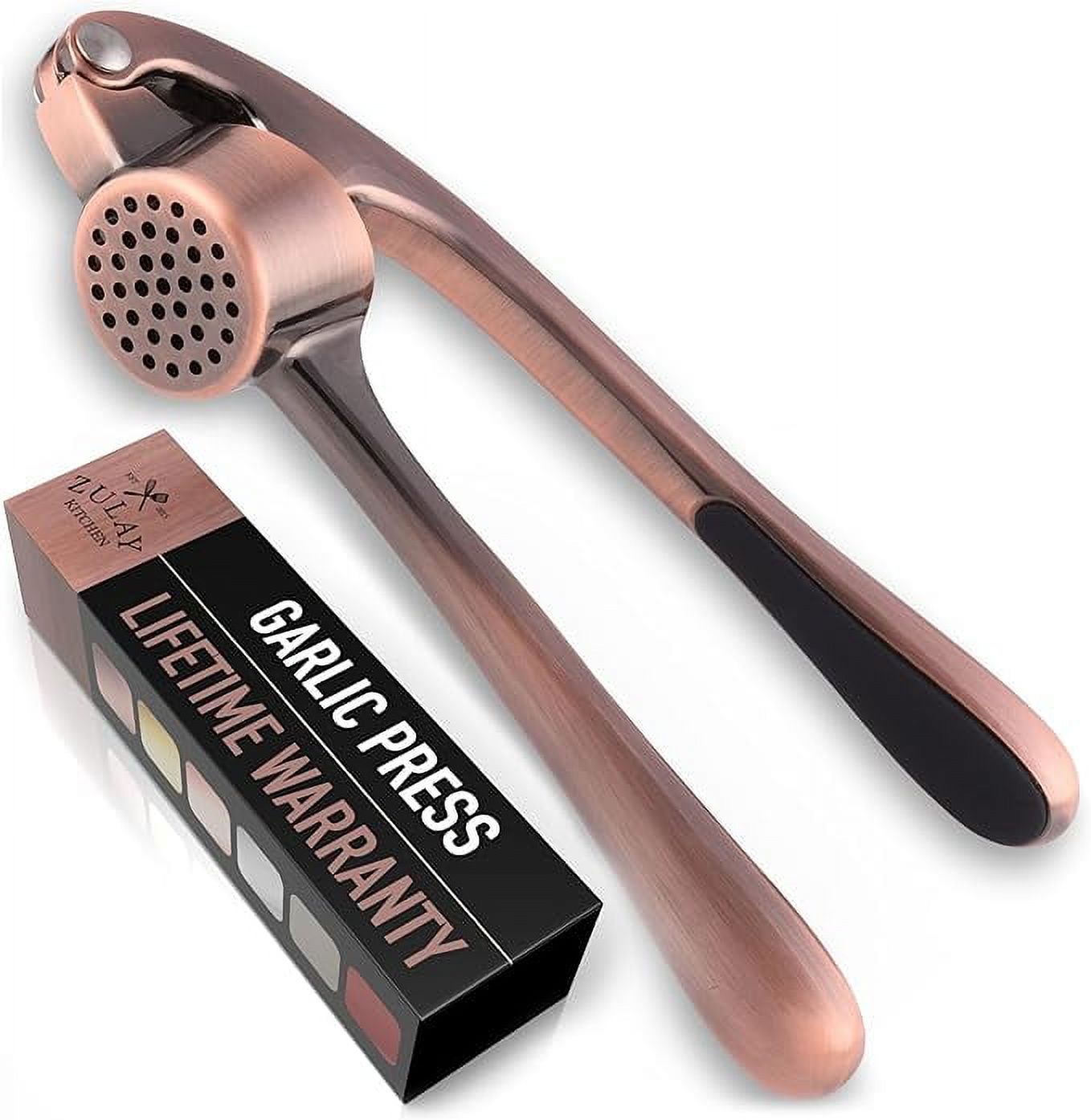 Zulay Kitchen Garlic Press With Soft, Easy To Squeeze Ergonomic Handle ...