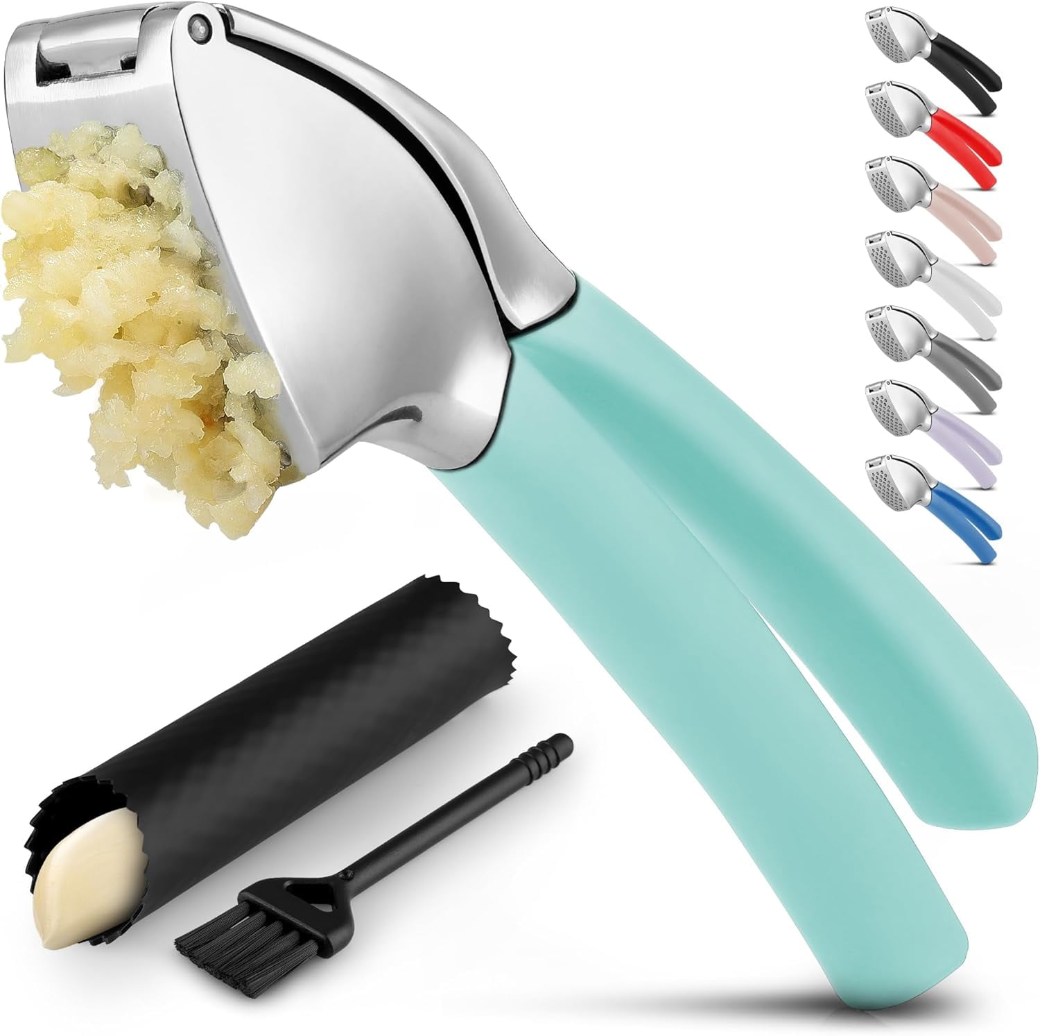 Zulay Kitchen Garlic Press and Mincer, Comfort Grip Easy Squeeze Garlic ...