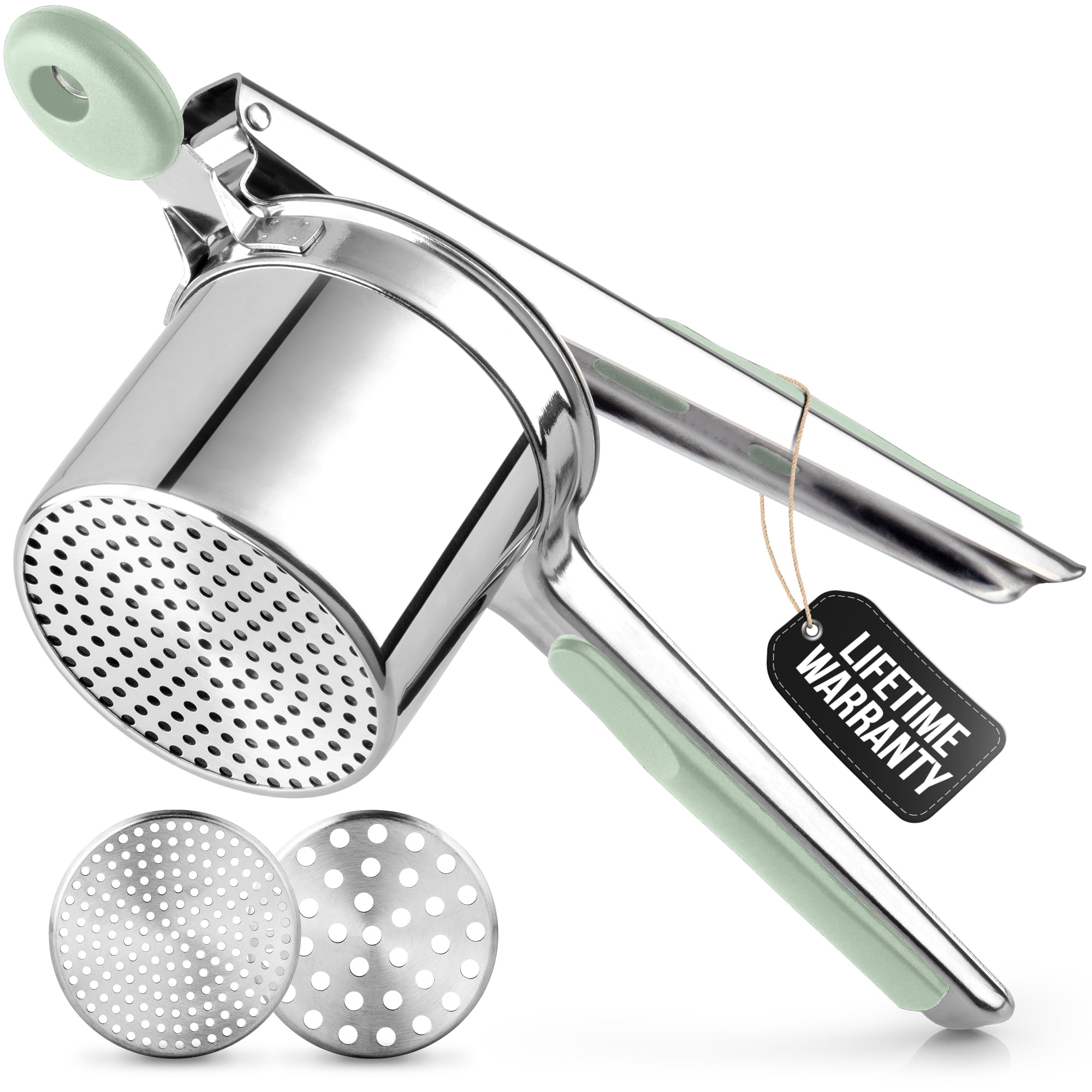 Zulay Kitchen Large 13.5oz Stainless Steel Potato Ricer with 2 ...