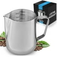 Zulay Kitchen Stainless Steel Metal Milk Frothing Pitcher, Latte Coffee ...