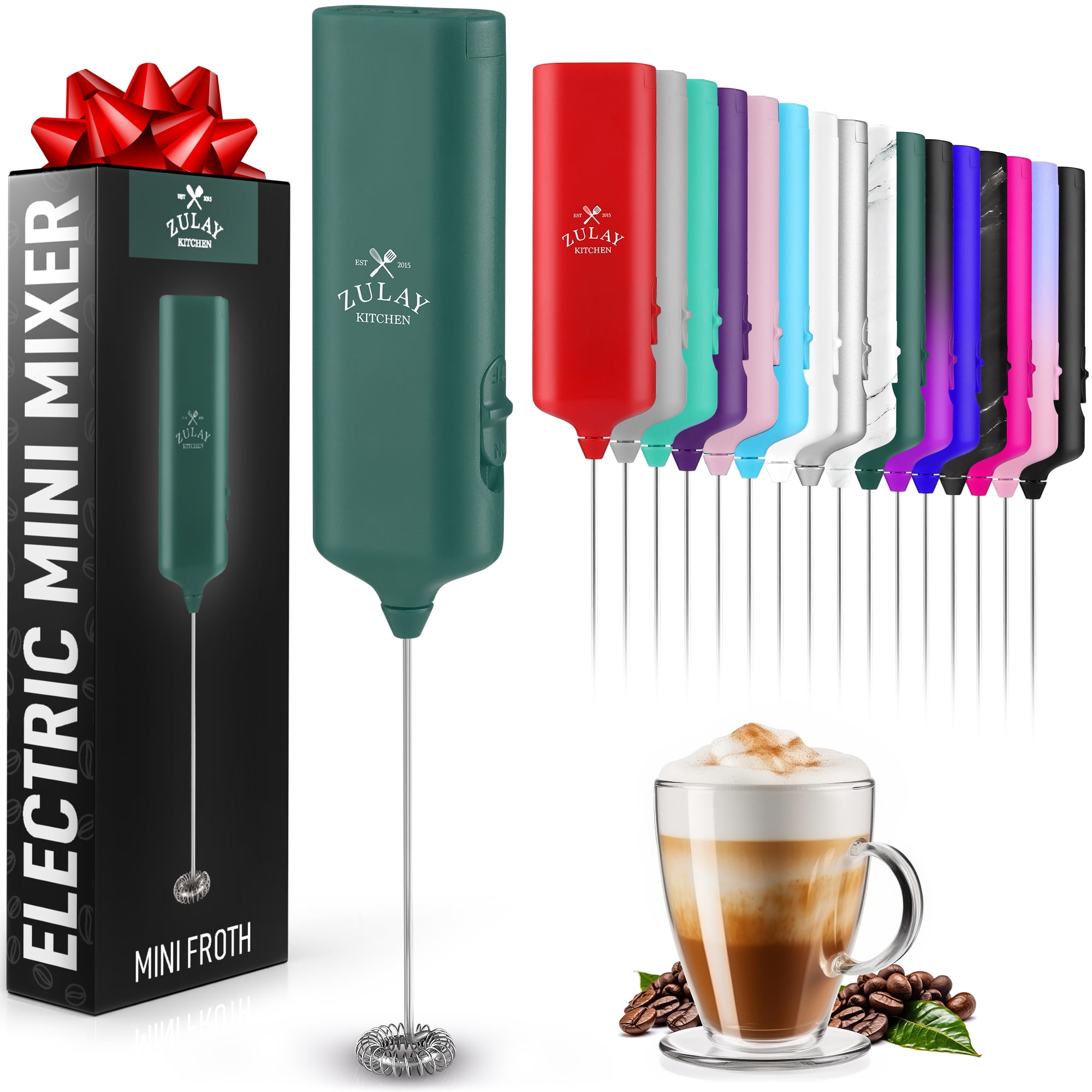 Zulay Kitchen Minifroth Milk Frother Handheld - Portable Milk Frother ...