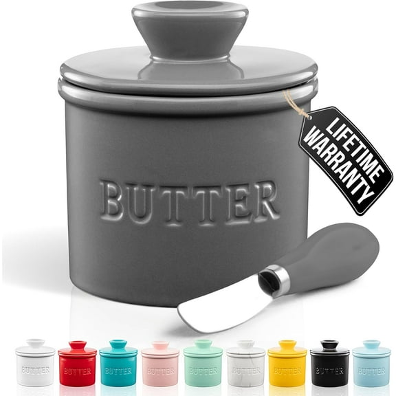 Butter Bell® Crock – Antique Goldenrod Ceramic Butter Holder with Lid ...