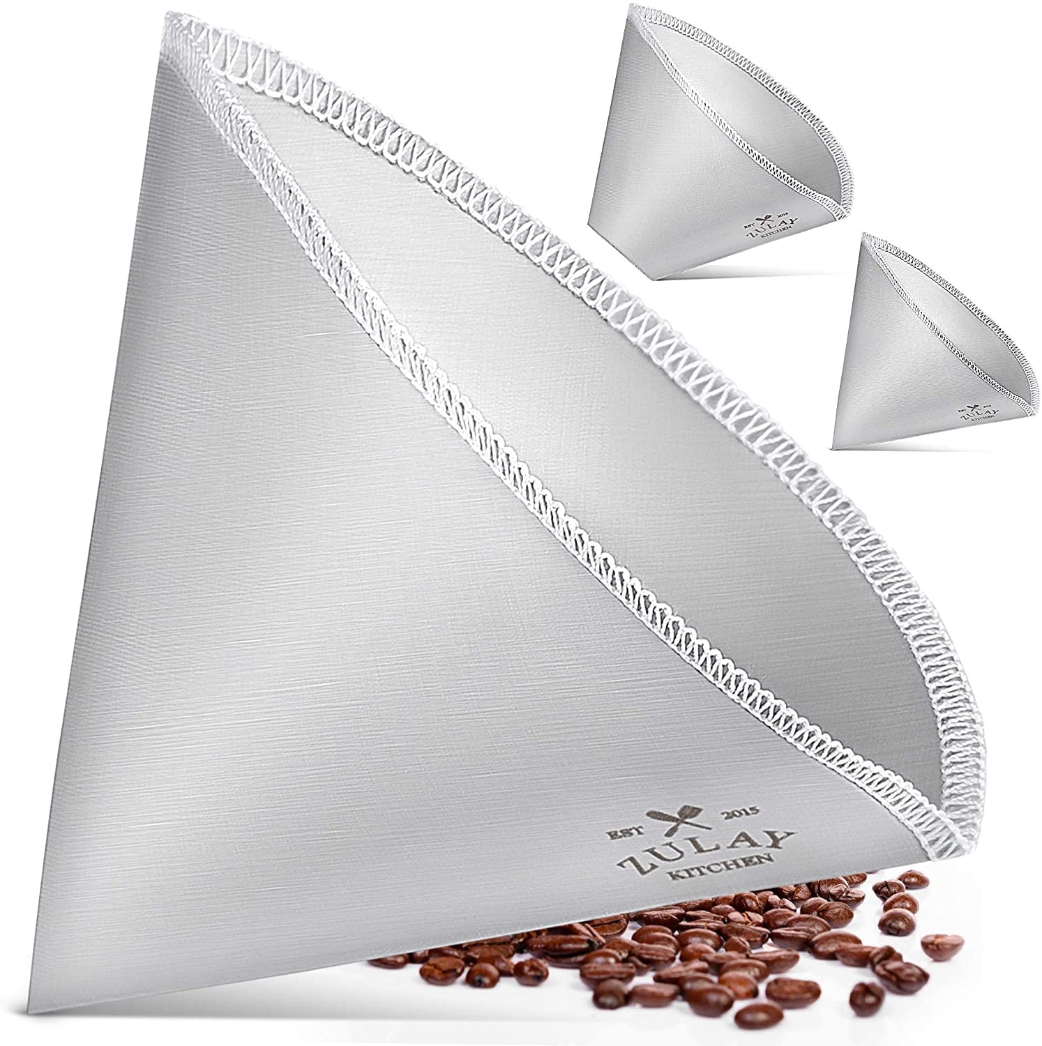 Zulay Kitchen Reusable Stainless Steel Pour over Coffee Filter - 1-2 ...