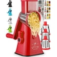 Zulay Kitchen Handheld Cheese Grater, Manual, 3 Stainless Steel Blades ...