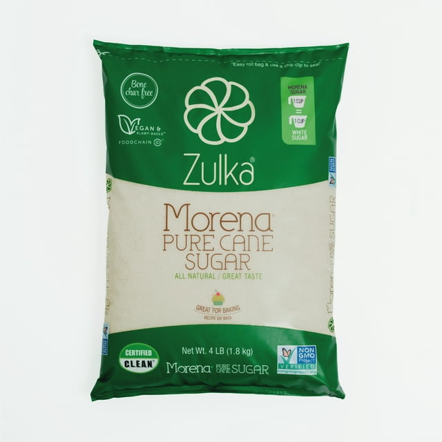 Zulka Morena Pure Cane Sugar, Unrefined, Non-GMO, 4 lb Allergen-Free ...