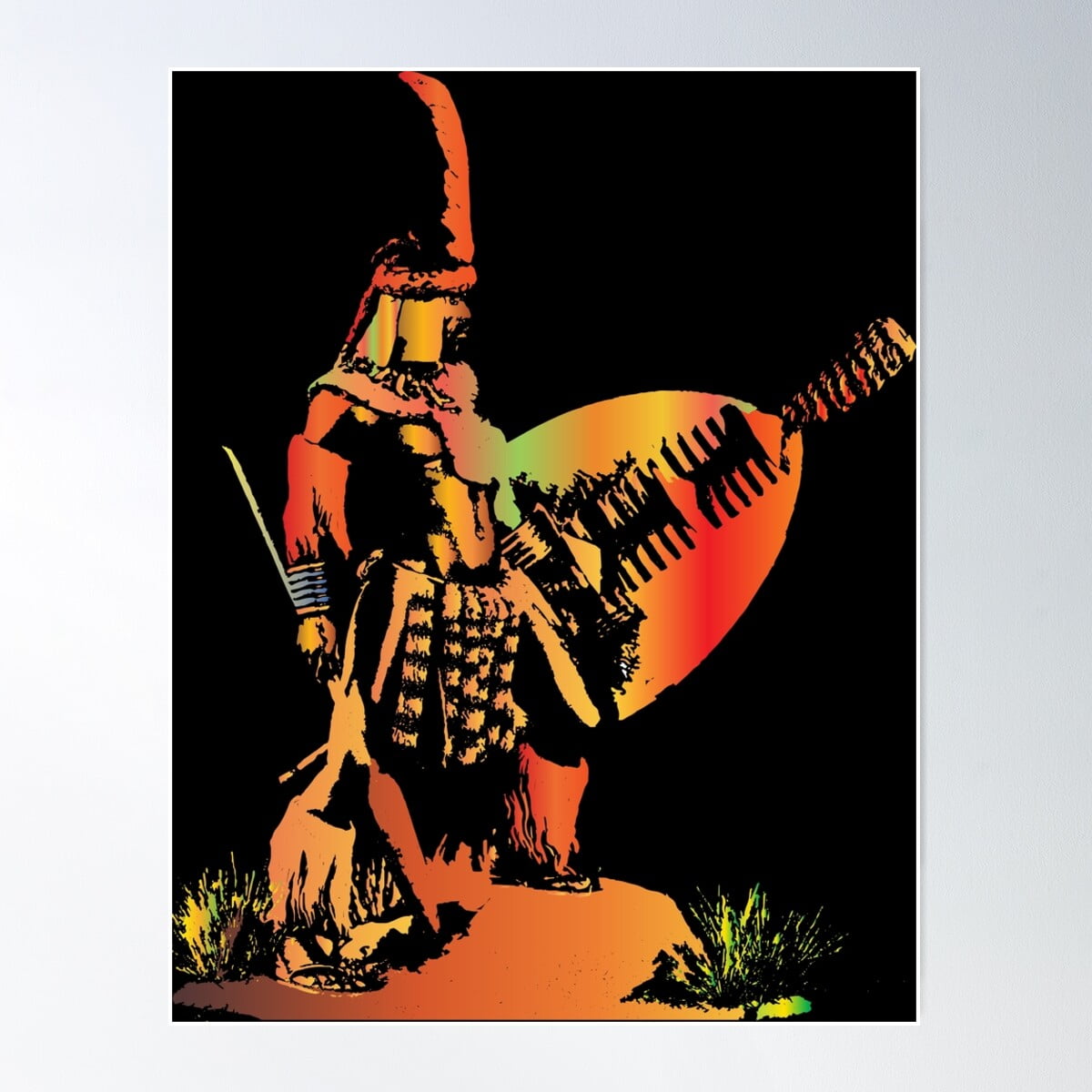 Zulu King Shaka Zulu Poster Wall Art, Modern Wall Decor For Living Room ...