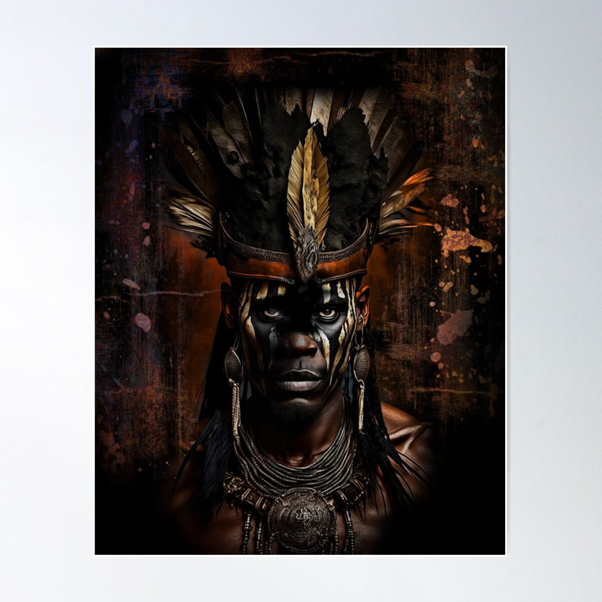 Zulu Shaka Zulu Poster Wall Art, Modern Wall Decor For Living Room ...