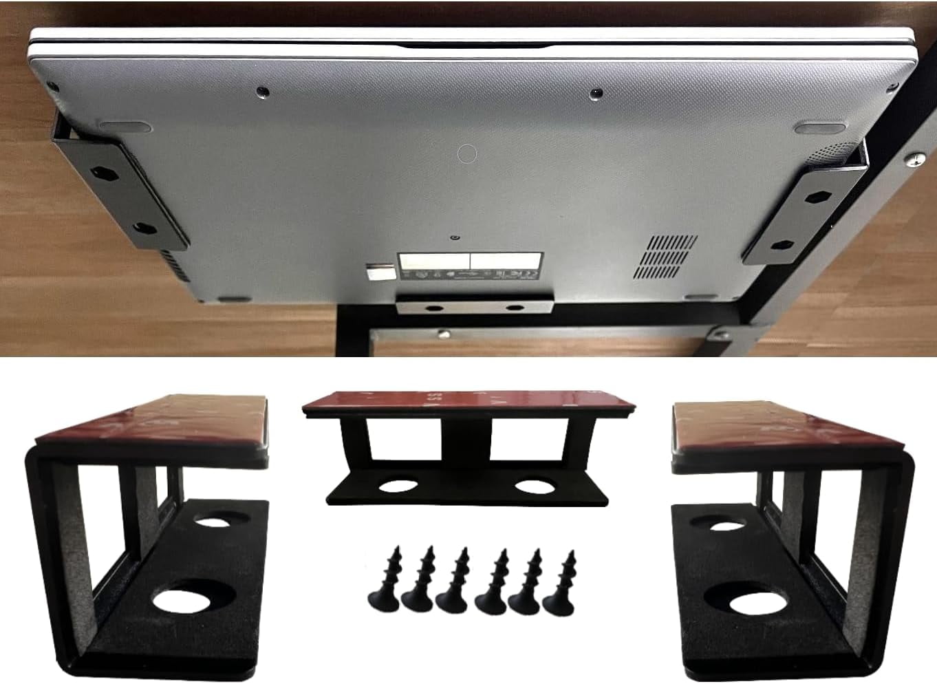 Zulu Supply Under Desk Laptop Mount Holder, Aluminum Shelf Holder for ...
