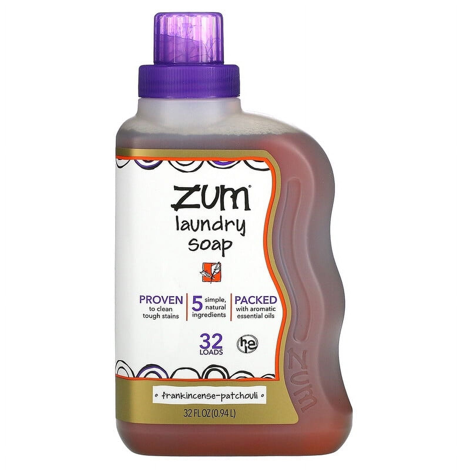 Zum Clean Aromatherapy Laundry Soap Frankincense-Patchouli - 32 fl oz ...