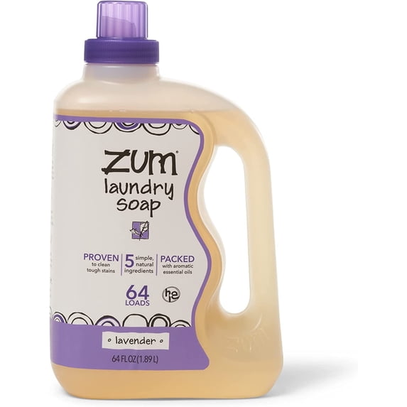 Zum Clean Lavender Aromatherapy Laundry Soap Detergent - 64 fl oz Wash ...