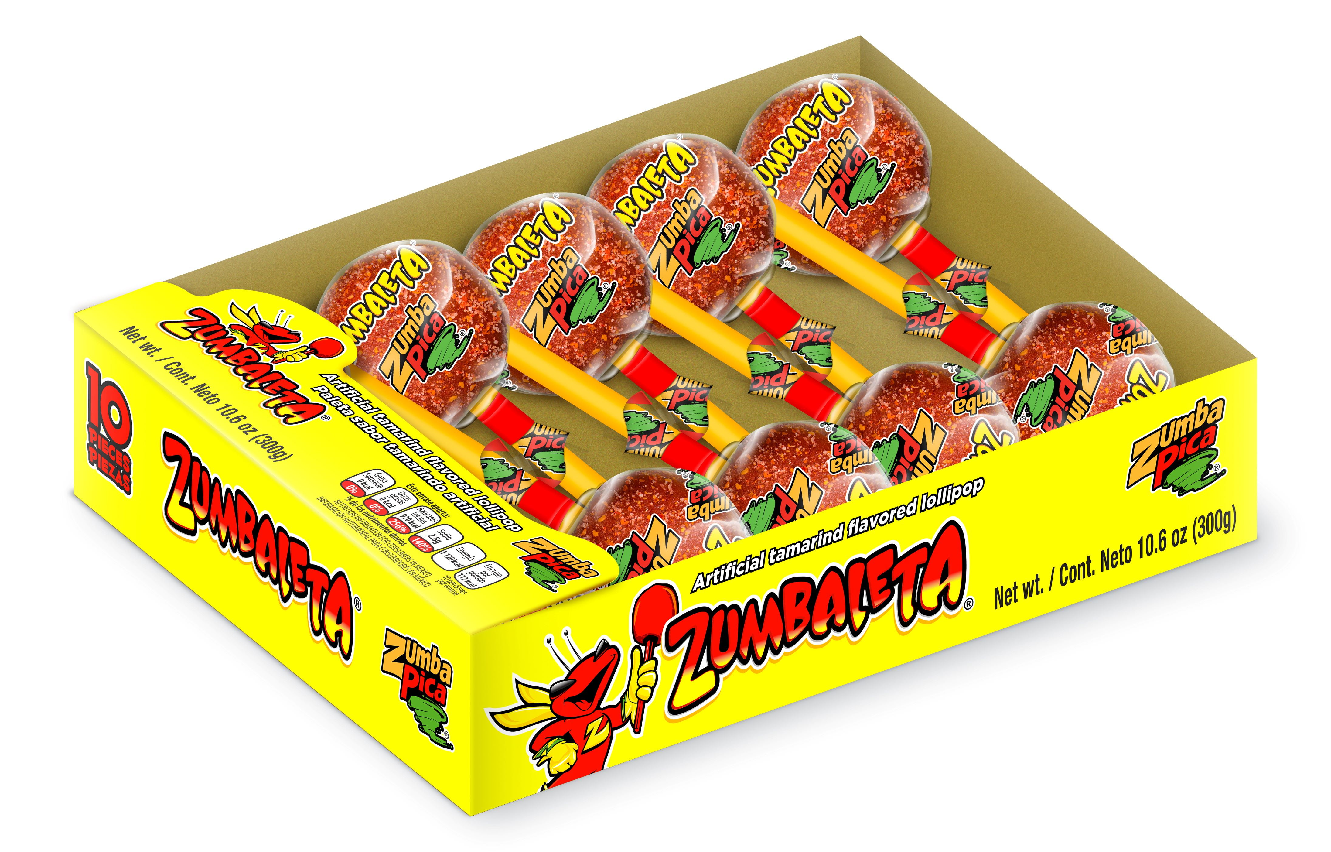 Zumba Pica Zumbaleta Tamarind Lollipops, Mexican Tamarind Flavored ...