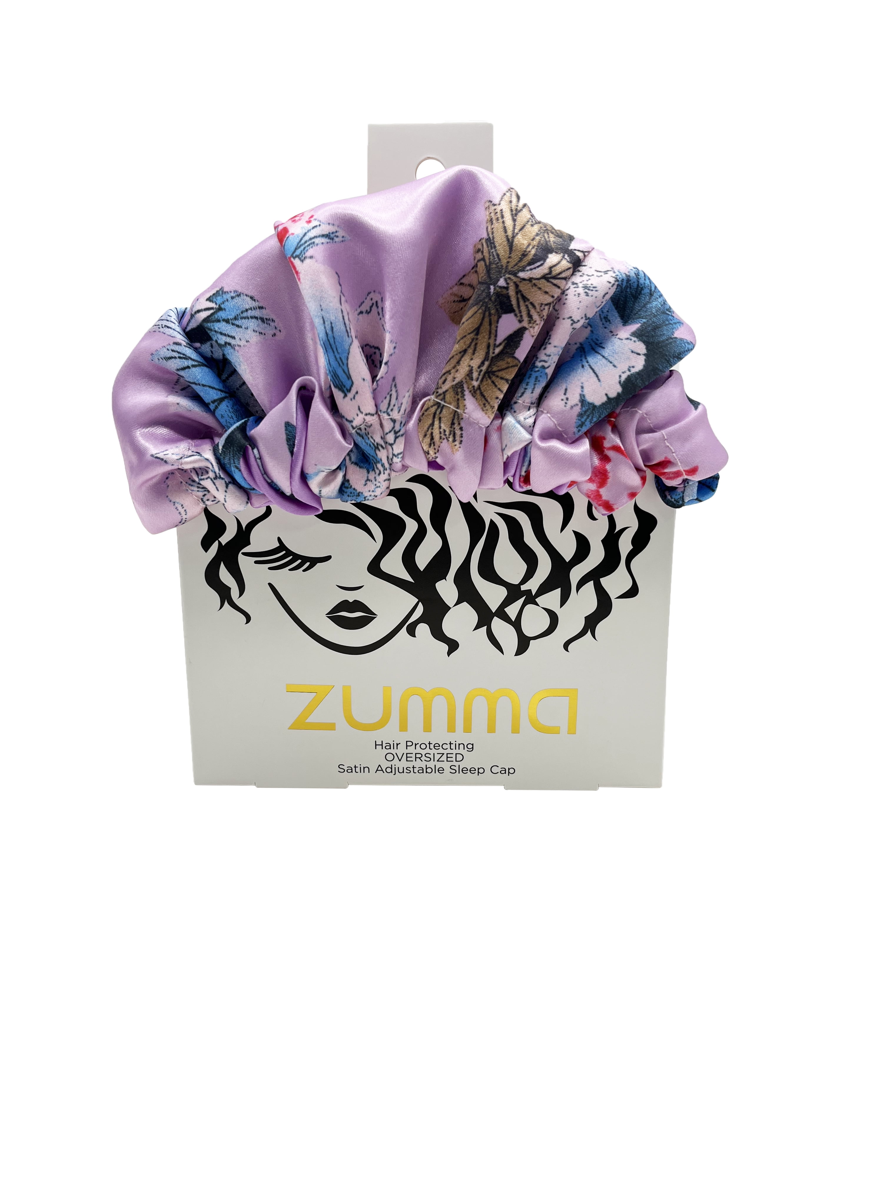 Zumma Adjustable Satin Sleep Cap, Pink Multicolor Print - Walmart.com