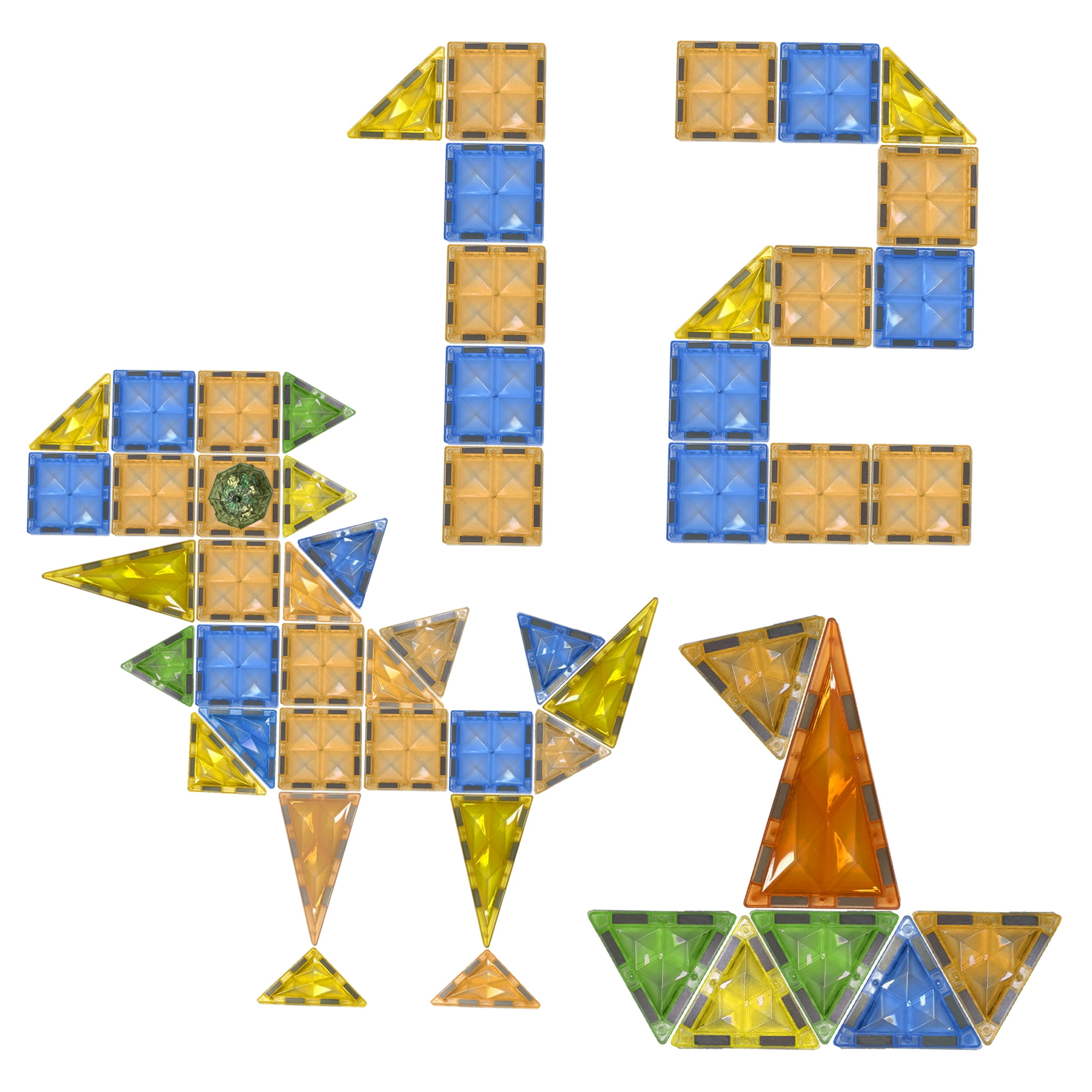 Zummy 34 STEM Magic Magnetic Blocks with Diamond Surface - Walmart.com