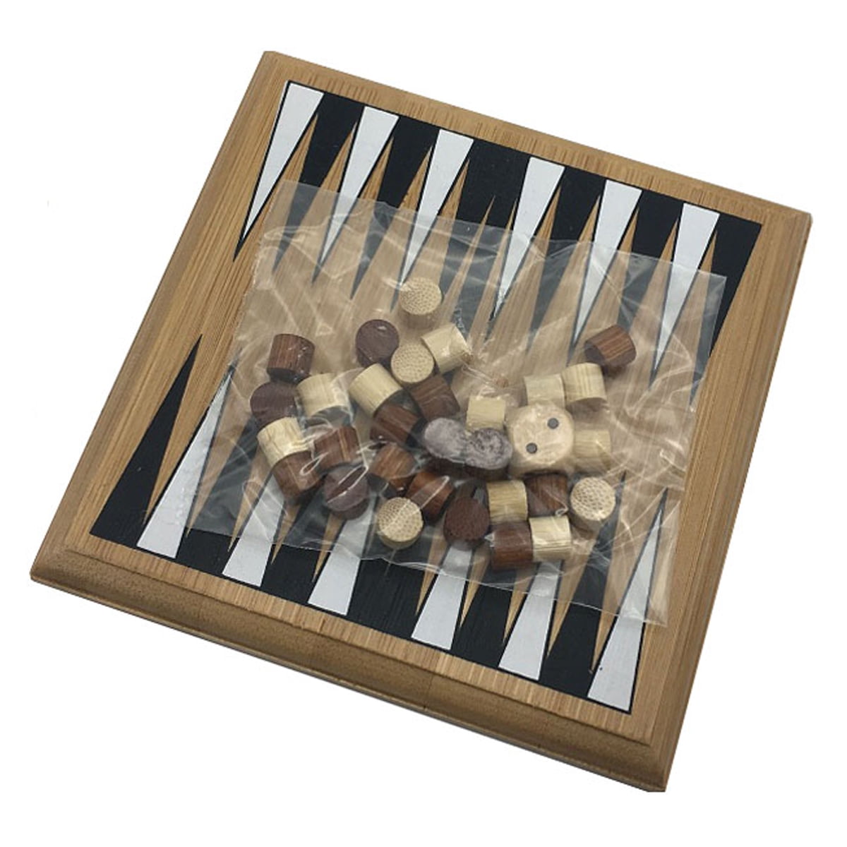 Zummy Natural Wooden Backgammon Game Puzzle - Mini Size - Walmart.com