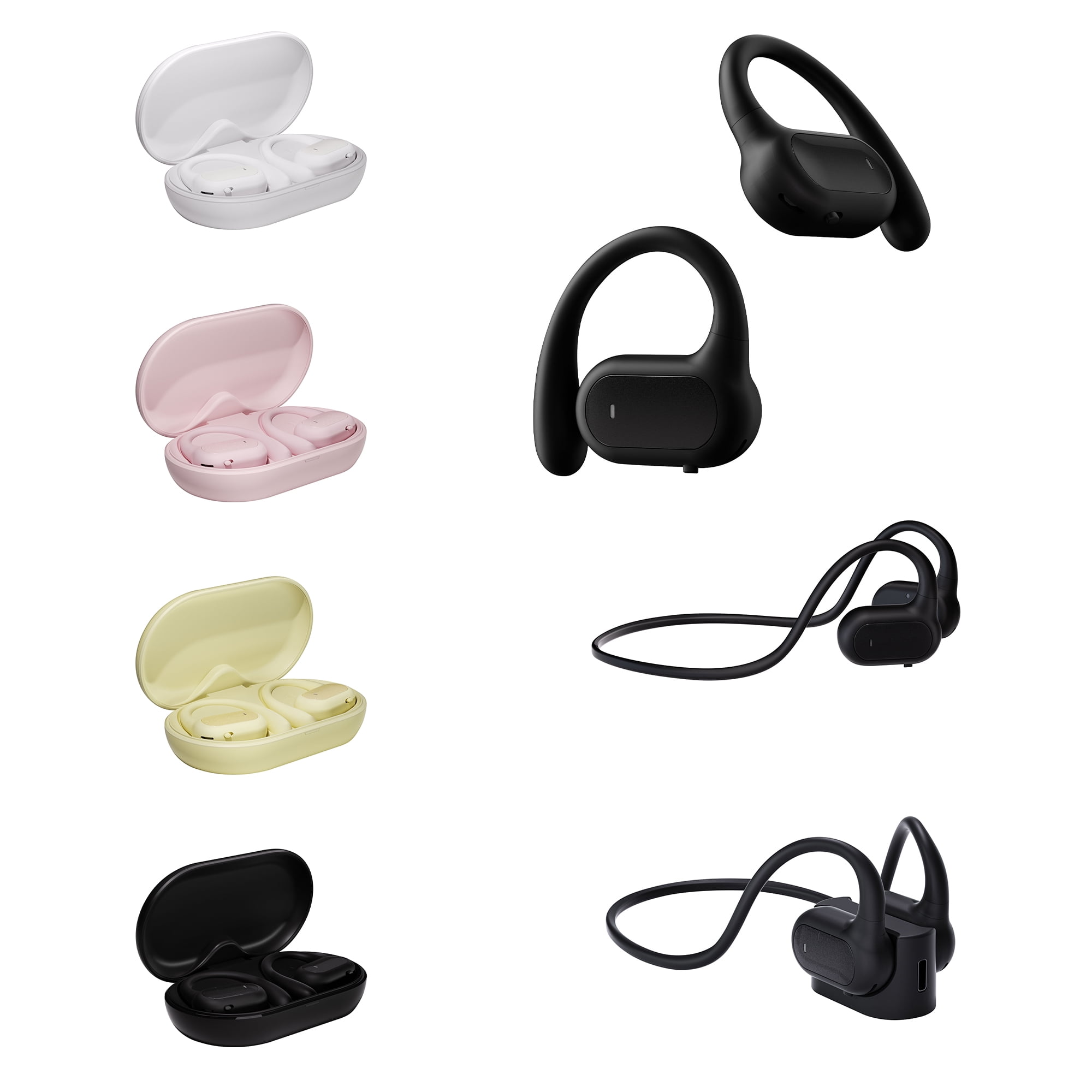 Zummy Wireless Earbuds with Interchangeable Neckband and Earhook Black ...