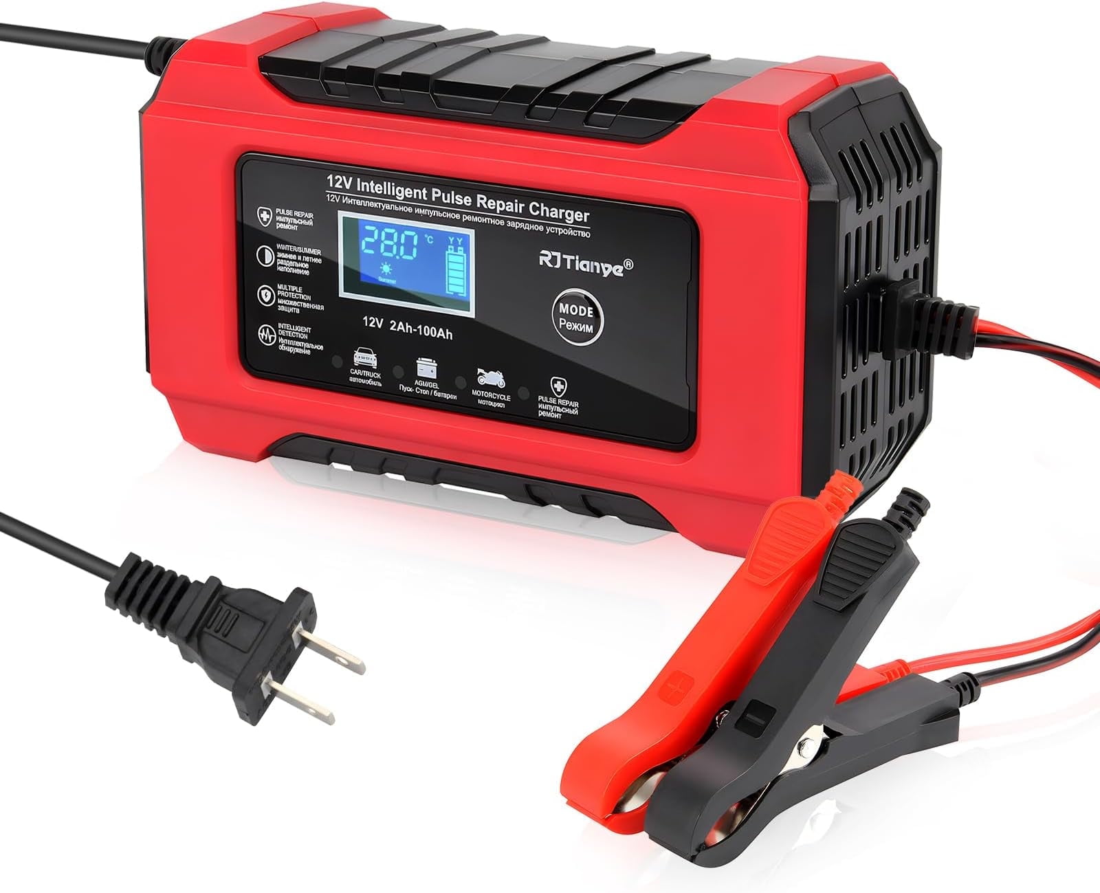 Zumoto Car Battery Charger-10-Amp 12V Automatic Smart Car Battery ...