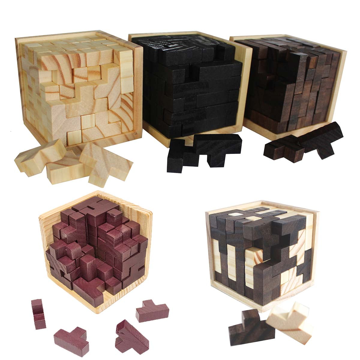 Zunammy Wooden Brain Teasar Puzzle - Walmart.com