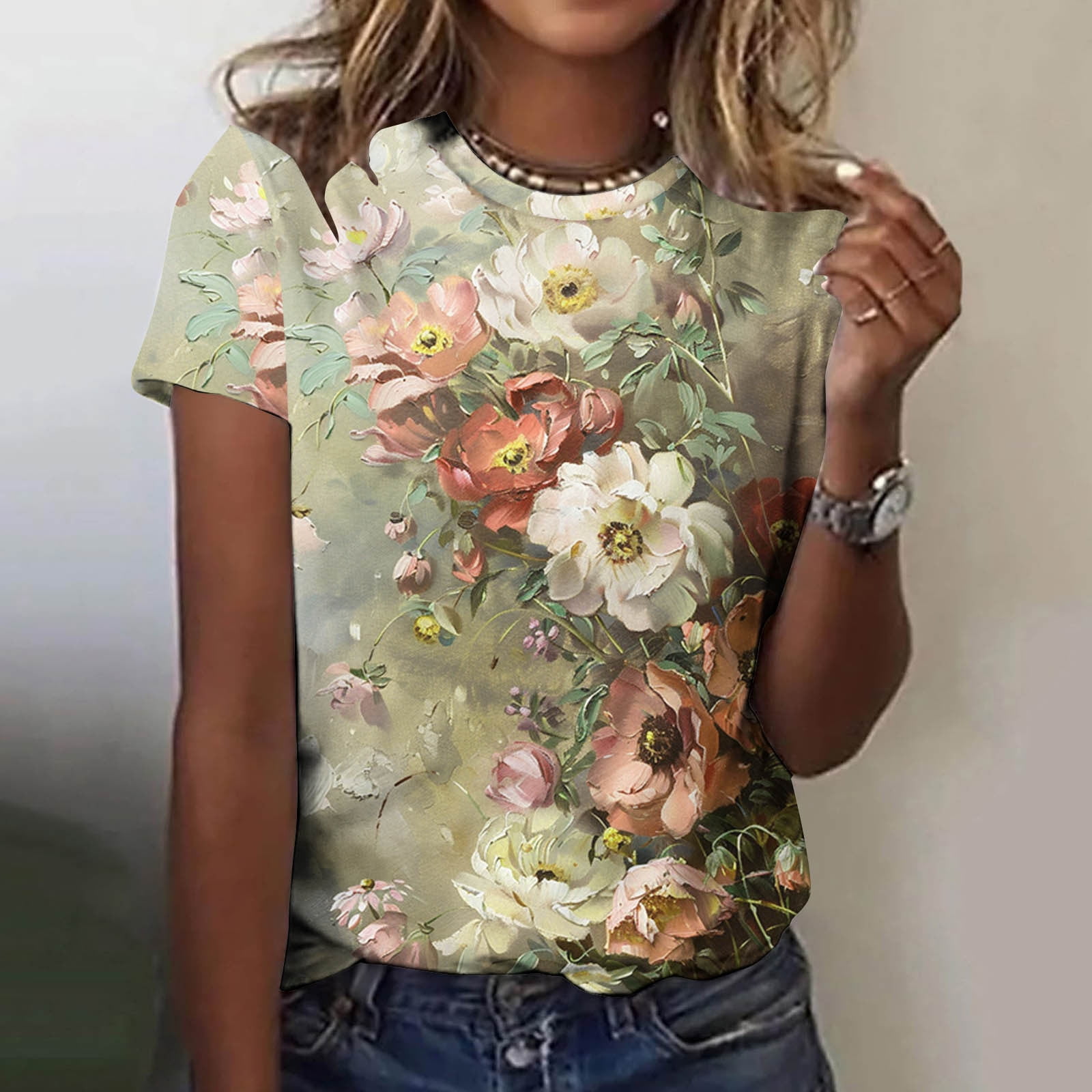 Zunfeo Going Out Tops for Women Casual Cozy Short Sleeve T Shirts ...