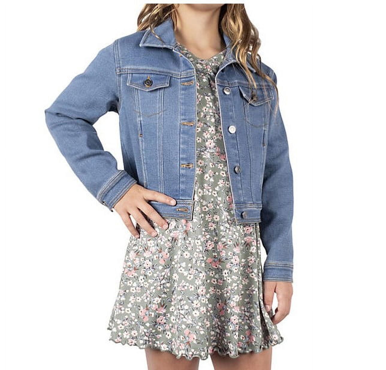 Zunie Girl Girl's 2 Piece Denim Jacket With Fit & Flare Short Sleeve ...