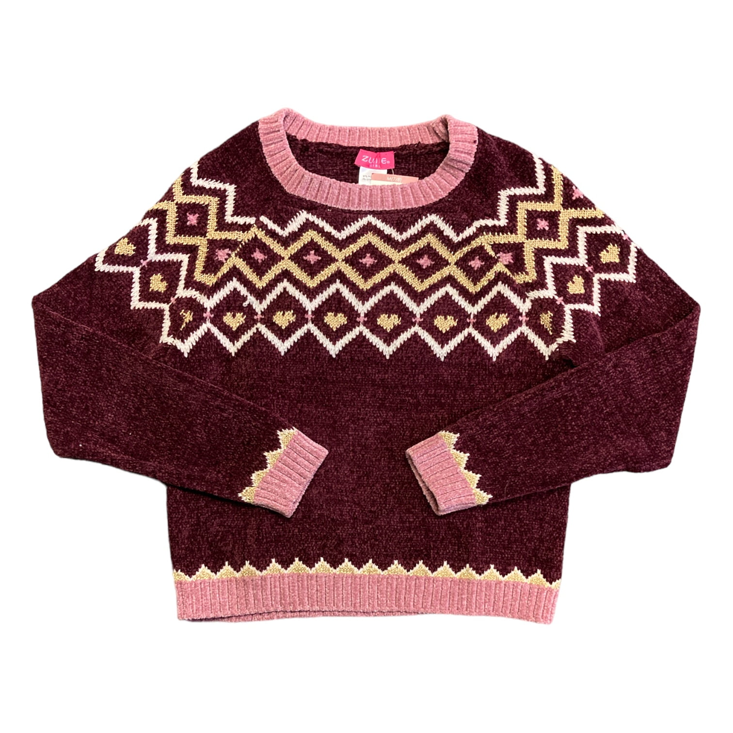 Zunie Girl Youth Girl's Long Sleeve Soft Chenille Holiday Sweater ...