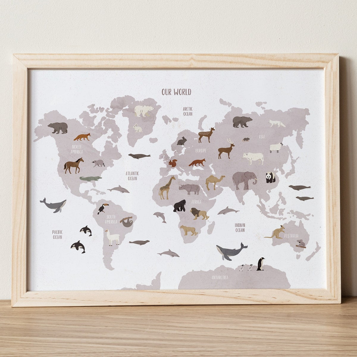 Zuno Animal World Map, World Map Animals, World Map Poster, Animals Of ...