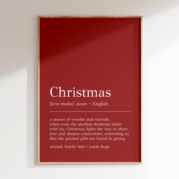 Zuno Christmas Definition Print: Holiday Typography Art- Wall Art Print ...