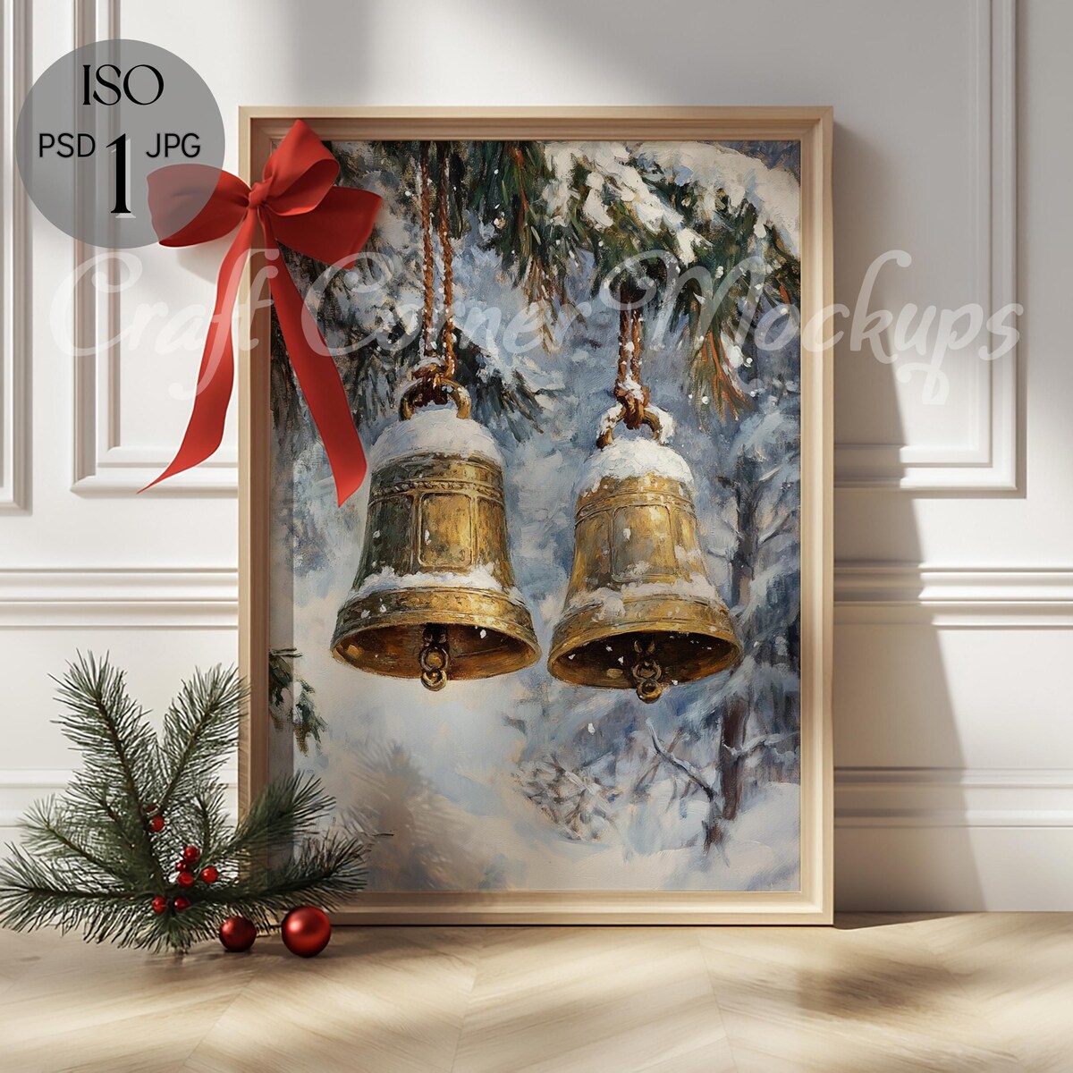 Zuno Christmas Mockup Vertical, Mockup Christmas, Wall Art Mockup ...