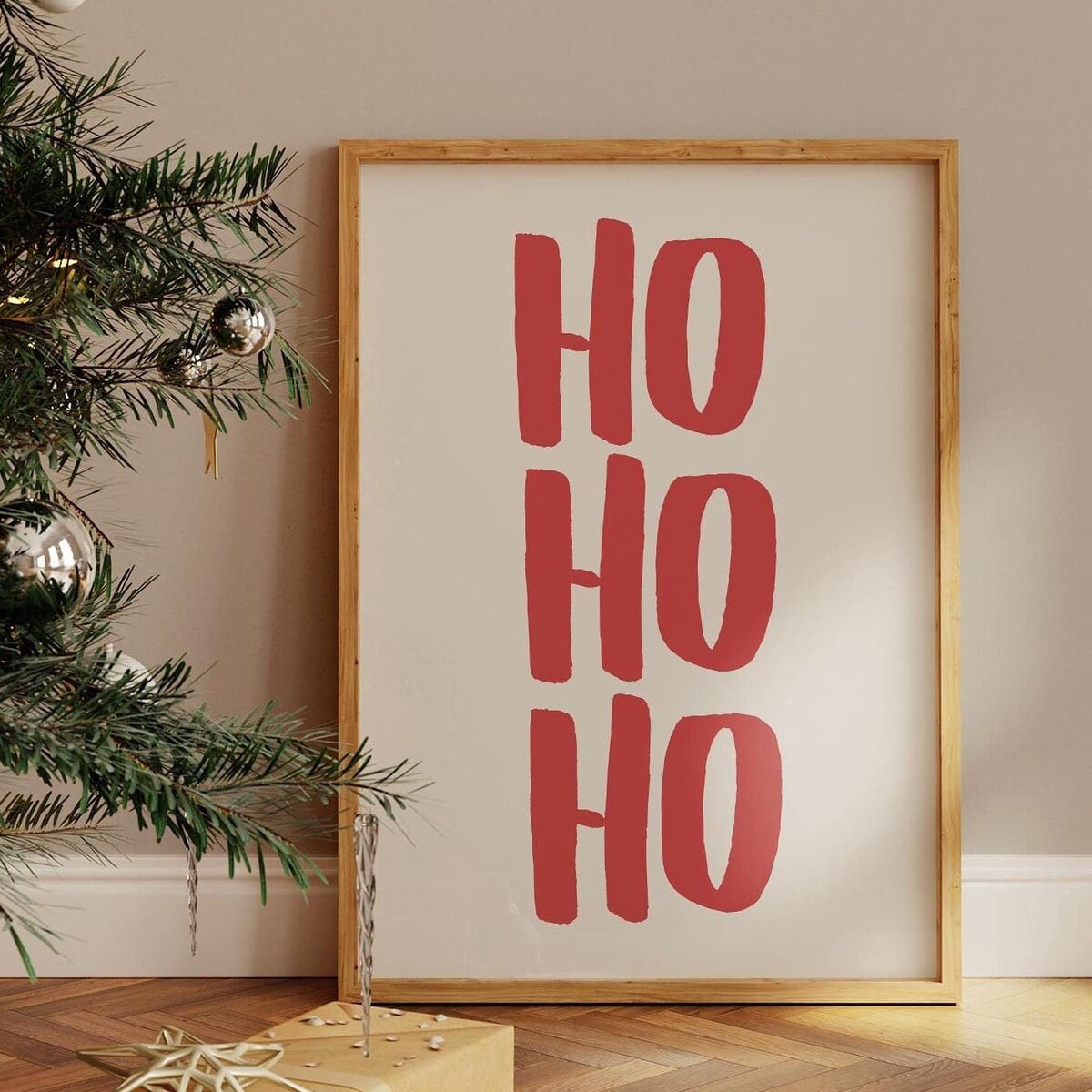 Zuno Christmas Print, Ho Ho Ho Sign, Christmas Decor, Classic Christmas ...