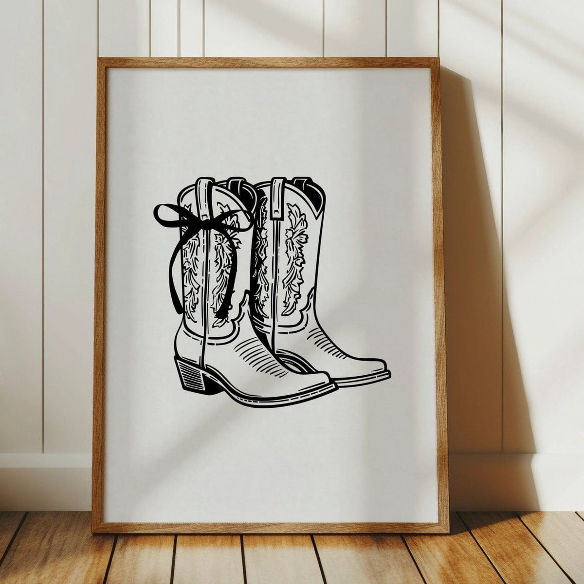 Zuno Coquette Bow Cowboy Boot Print, Trendy Cowgirl Poster, Girly ...