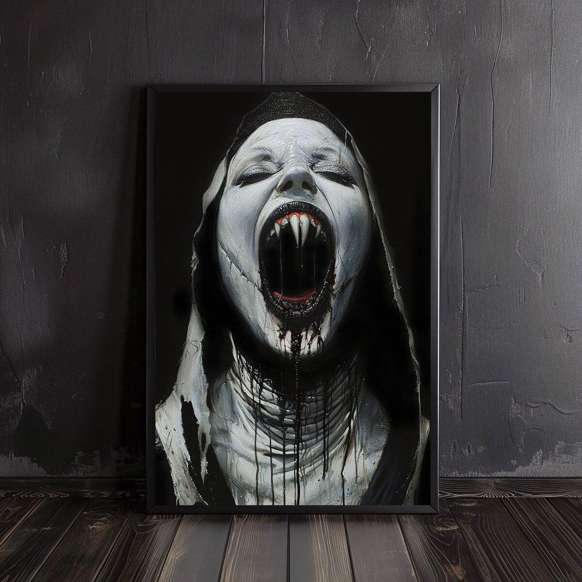 Zuno Creepy Vampire Print Vintage Horror Art, Gothic Wall Art, Dark ...