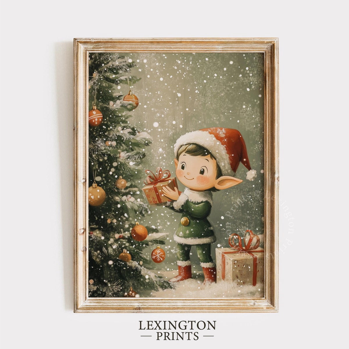 Zuno Cute Christmas Elf Print, Christmas Printable Wall Art, Christmas ...