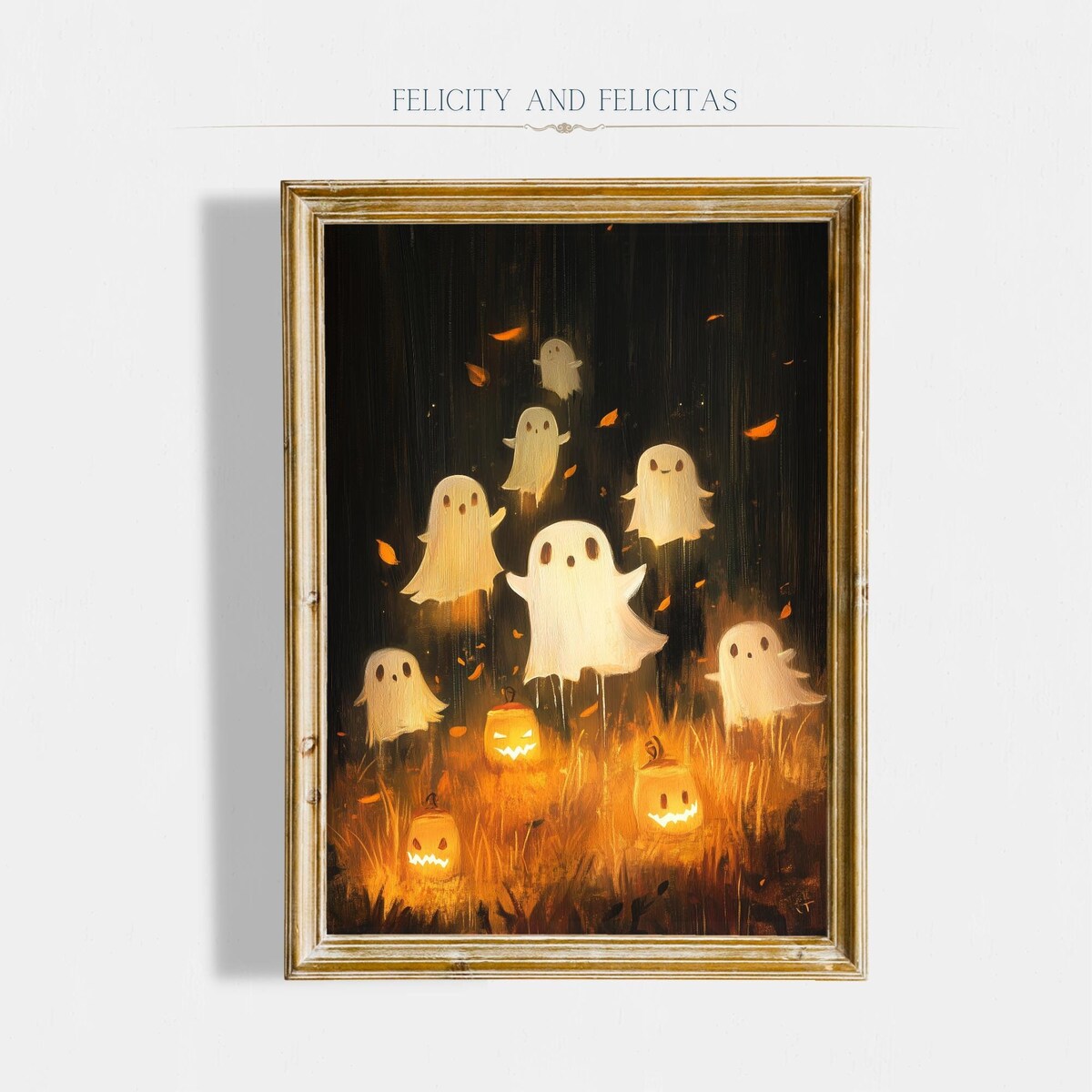 Zuno Cute Halloween Printable Wall Decor Whimsical Halloween Ghost ...