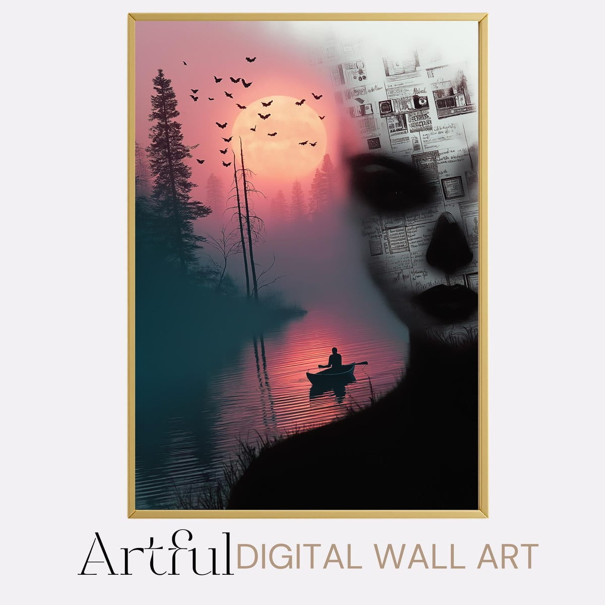 Zuno Dark Fantasy Printable Wall Art, Horror Lover Gift, Halloween Ai , Surreal Nature Printable ...