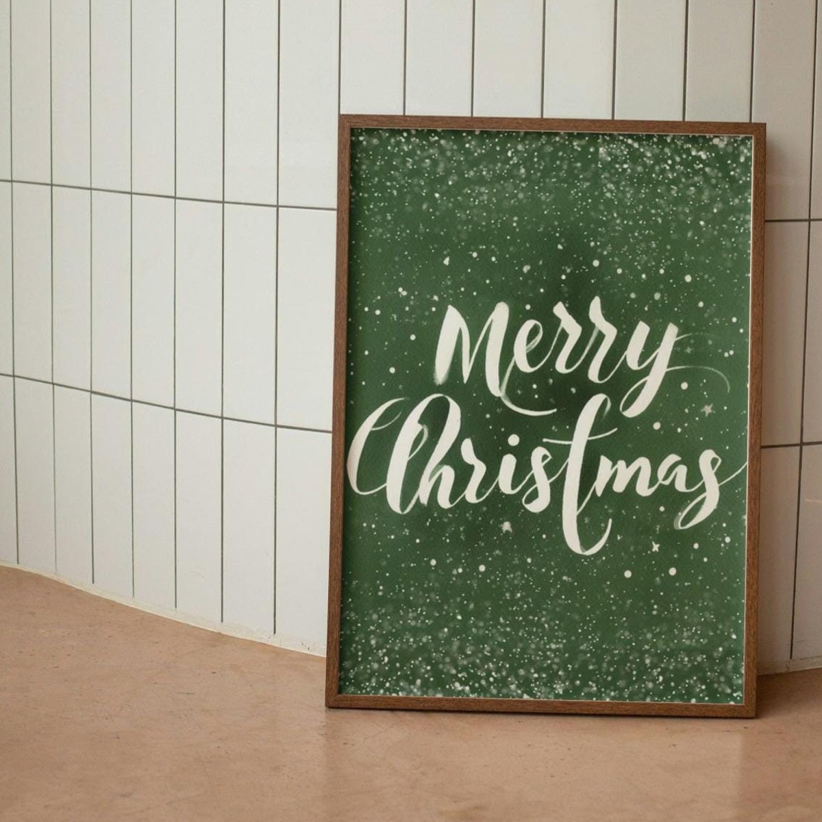 Zuno Dark Green Merry Christmas Sign: Holiday Wall Art- Wall Art Print ...