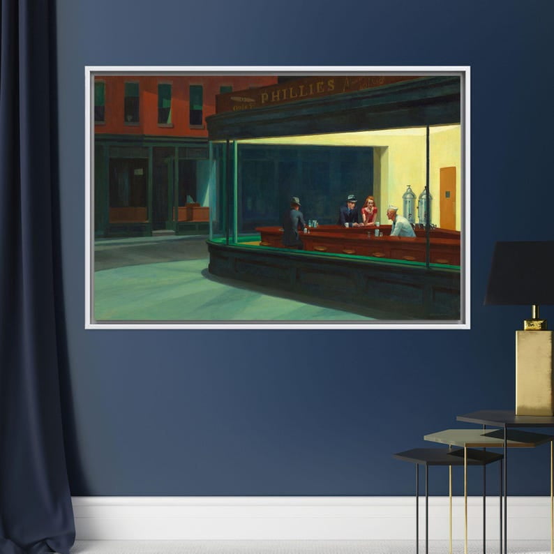 Zuno Edward Hopper Nighthawks Wall Art, Iconic Diner at Night Poster ...