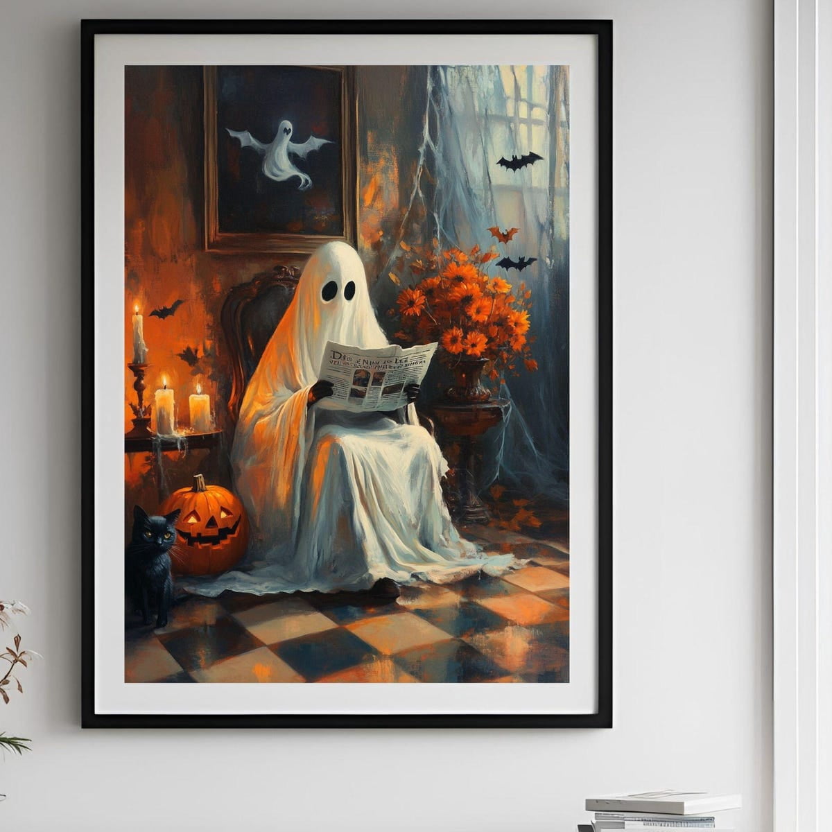 Zuno Ghost Reading A Newspaper On Toilet Printable Portrait For ...