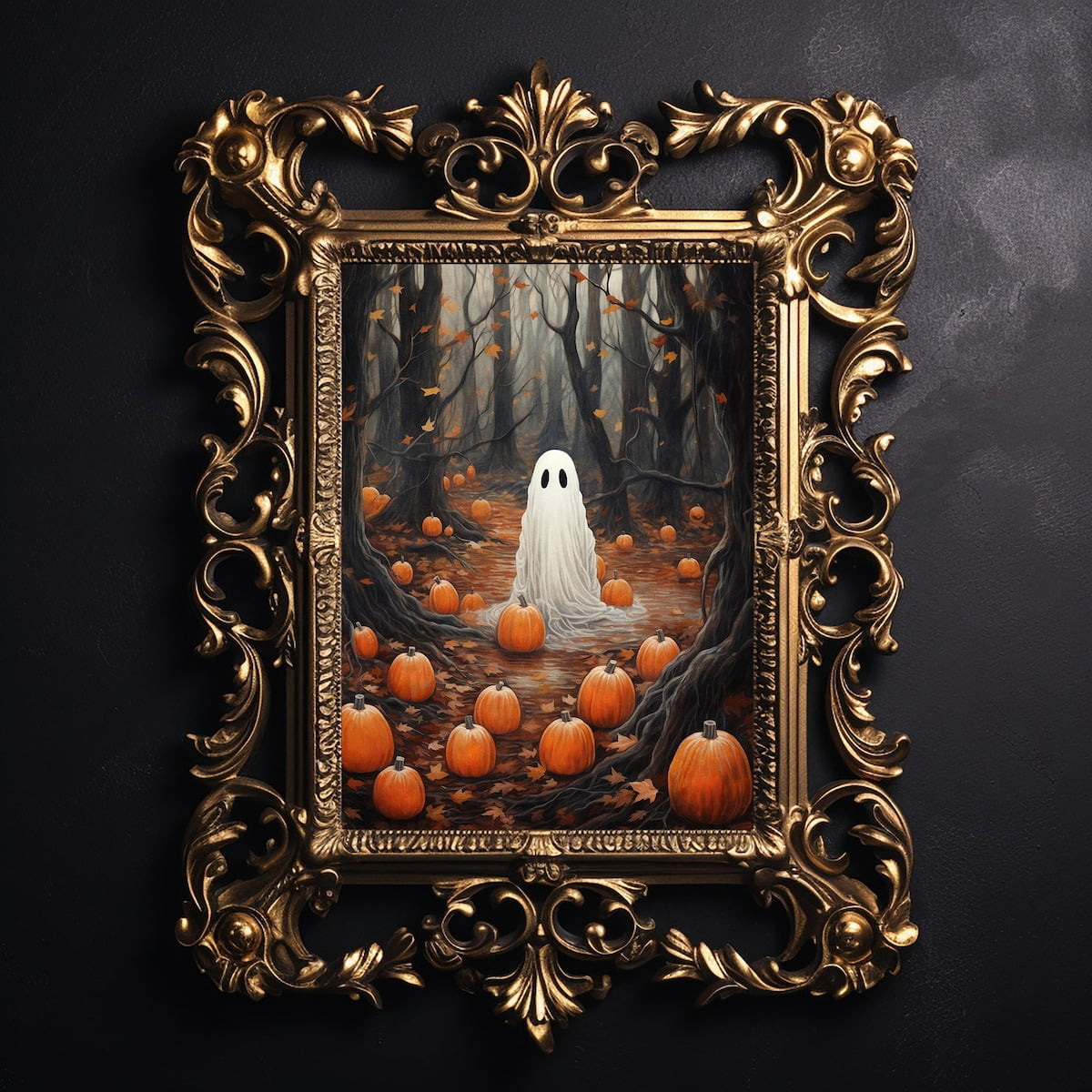 Zuno Ghost In The Woods With Pumpkins, Dark Academia, Cottage Core ...