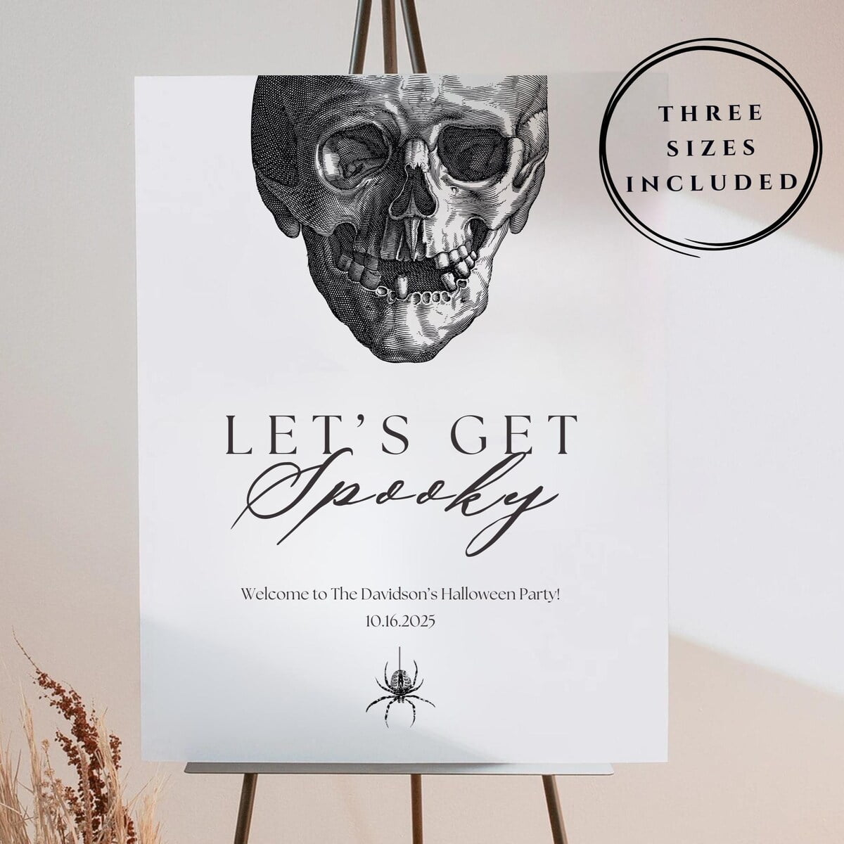 Zuno Halloween Party Welcome Sign, Lets Get Spooky Poster Sign, Fall ...