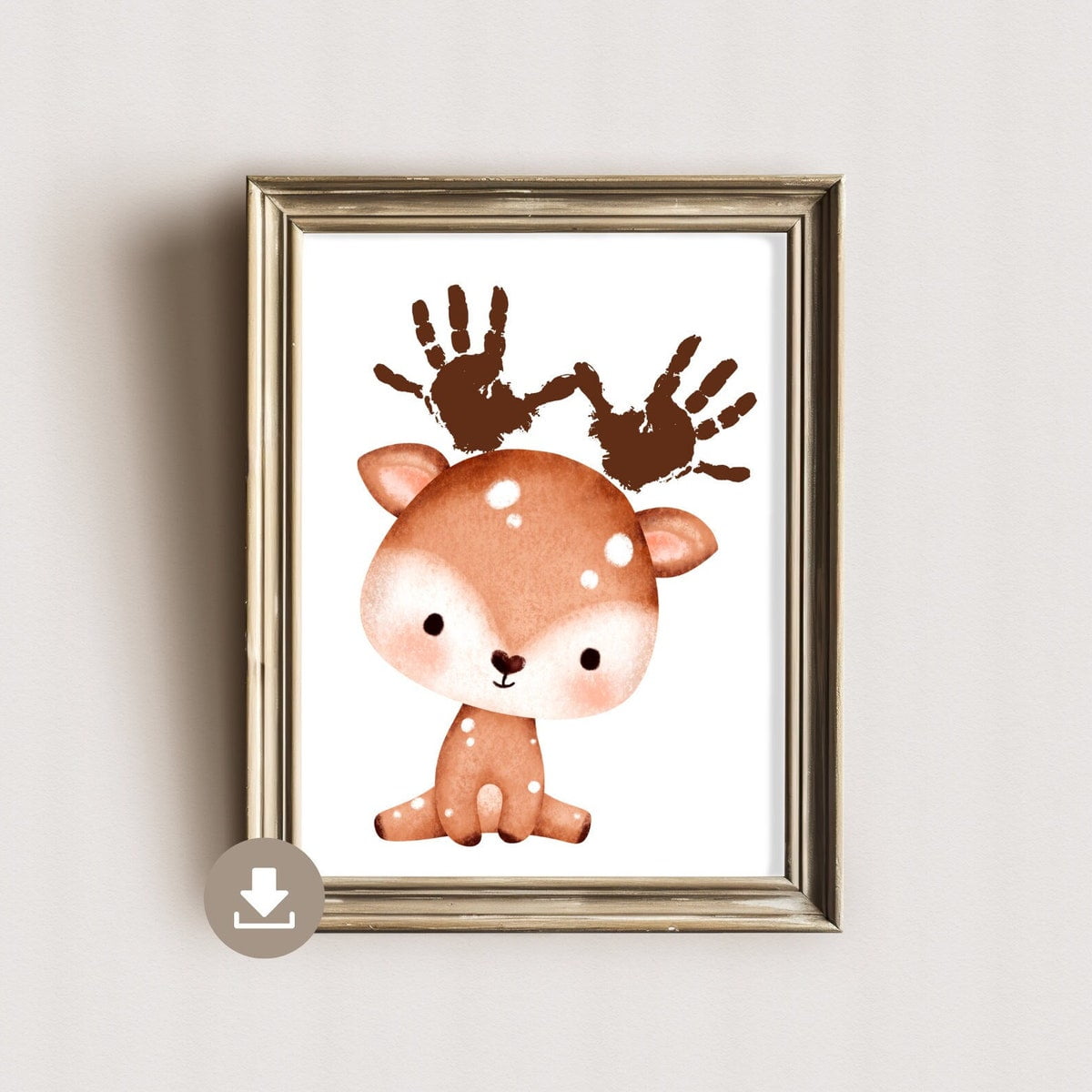 Zuno Handprint Picture Reindeer/Deer/Rudolf - Gift From Children ...