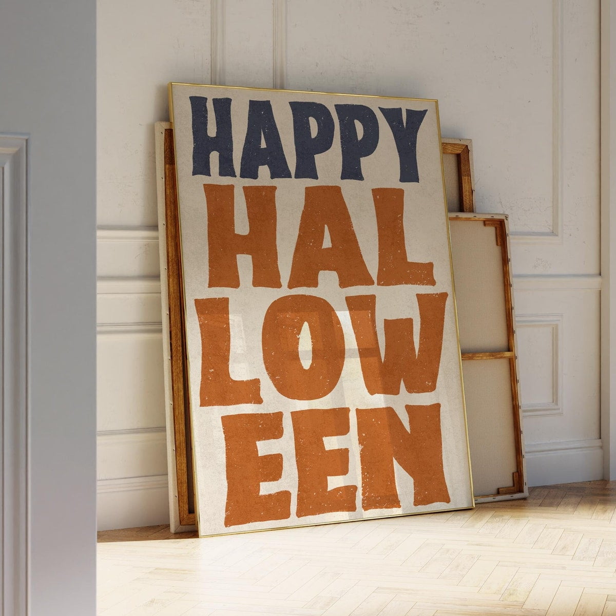 Zuno Happy Halloween Retro Text Poster, Trendy Wall Art, Cute Halloween ...