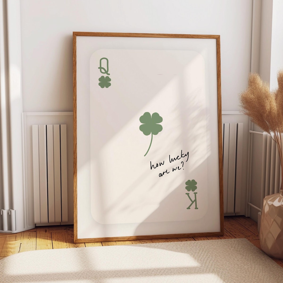 Zuno How Lucky Are We 4 Leaf Clover Irish Playing Card Wall Art Print ...