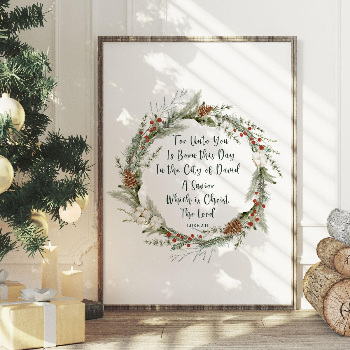 Zuno Luke 2:11 - Christian Christmas Art - Christmas Nativity Print ...