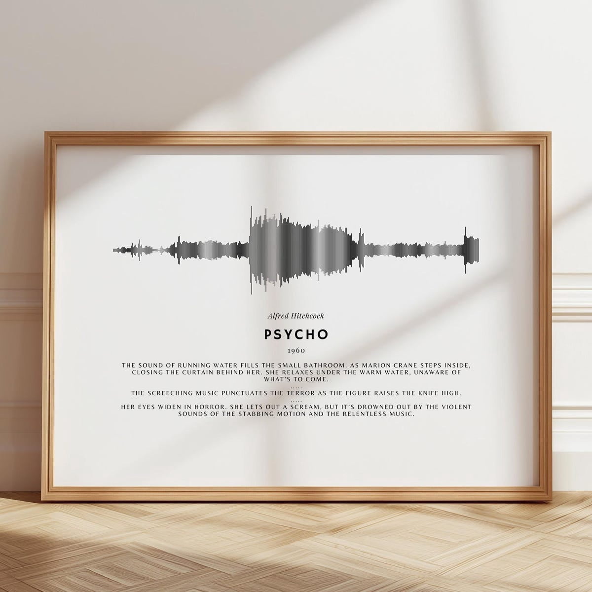 Zuno Minimalist Horror Movie Poster, Iconic Scene Soundwave Script ...