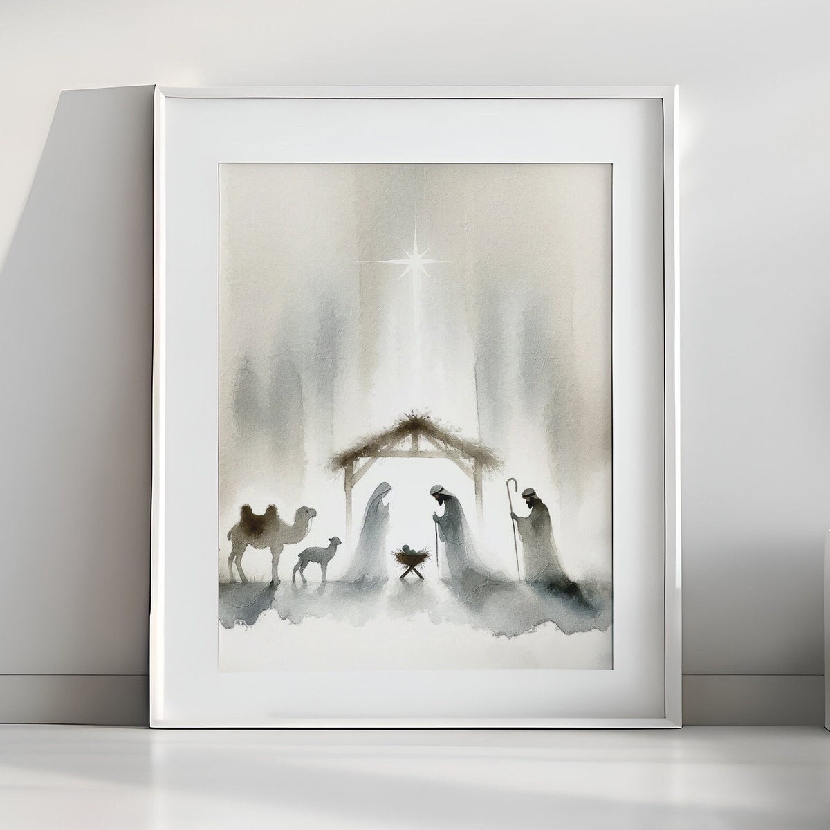 Zuno Minimalist Nativity Scene Art, Christmas Jesus , Christmas ...