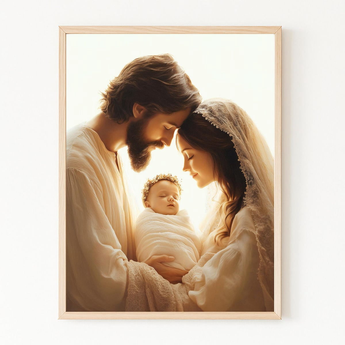 Zuno Nativity Wall Art, Christmas Nativity Scene Print, Holy Family ...