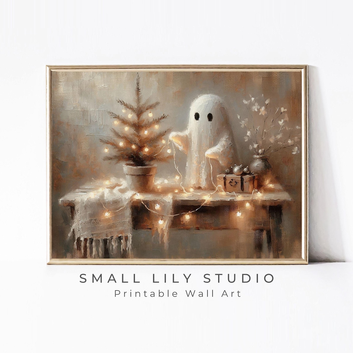 Zuno Printable Christmas Ghost Print, Vintage Style Cute Ghost ...