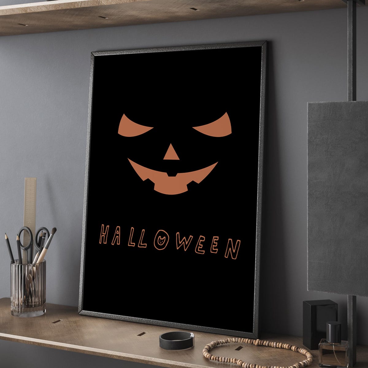 Zuno Printable Halloween Scary Pumpkin Black Orange Halloween Print ...