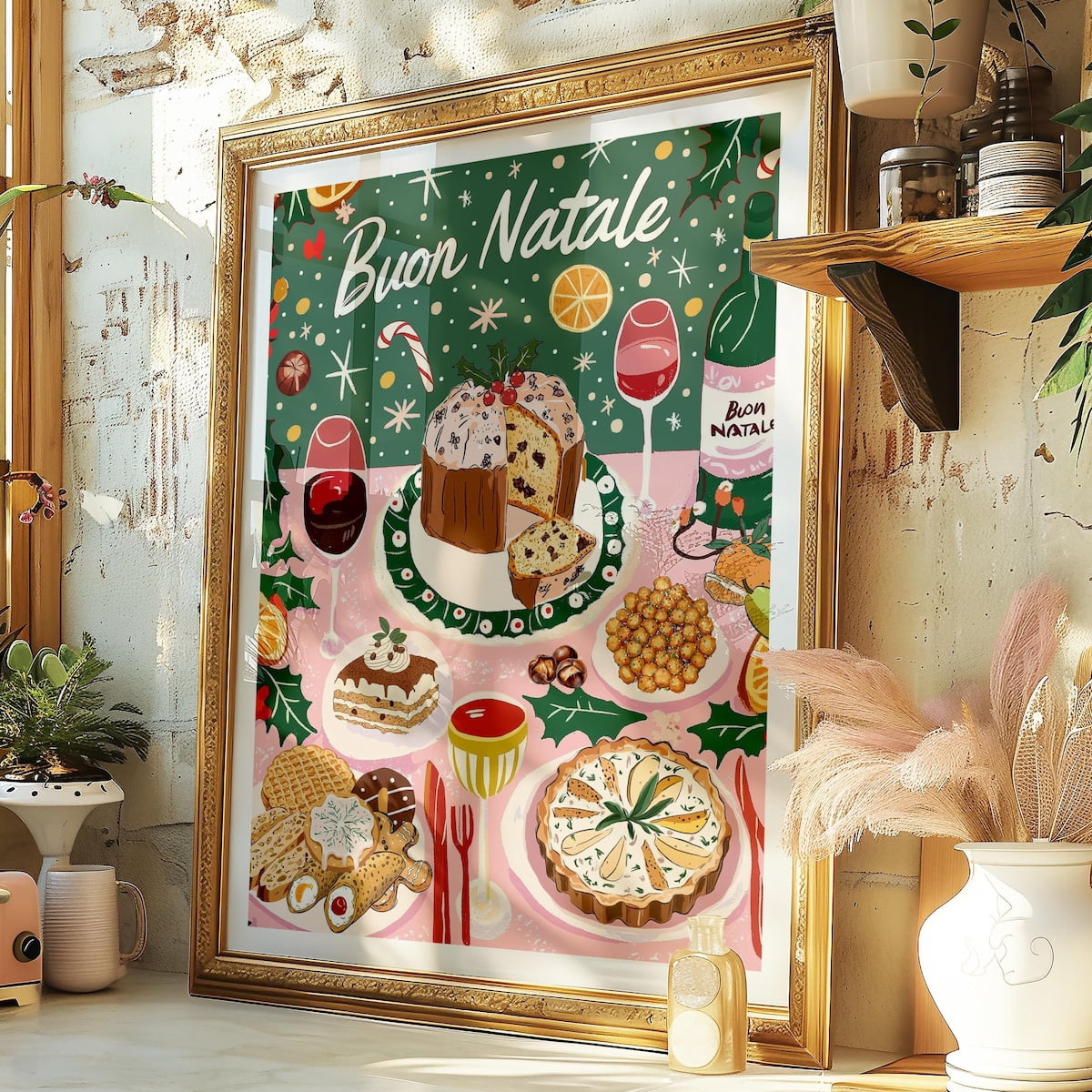 Zuno Retro Buon Natale Italian Christmas Dessert Table Printable Print ...